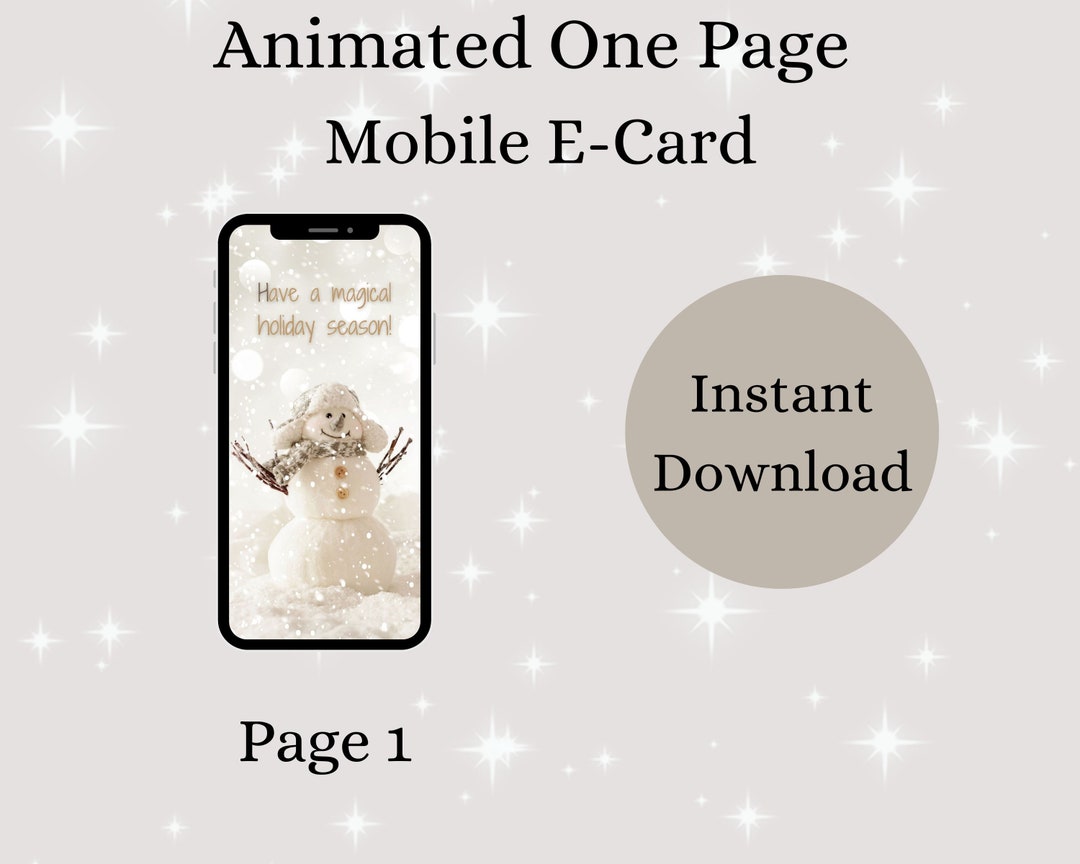 Animated Holiday E-card, Holiday Card, Instant Download, Digital Card ...