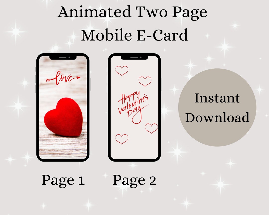 Animated Valentine's Day E-card, Valentine's Day Card, Instant Download ...