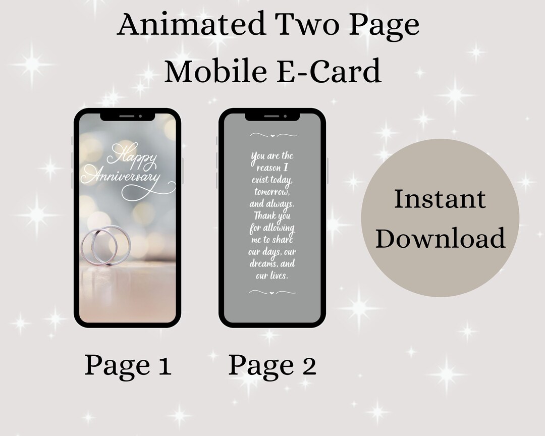 Animated Anniversary E-card, Anniversary Card, Instant Download ...