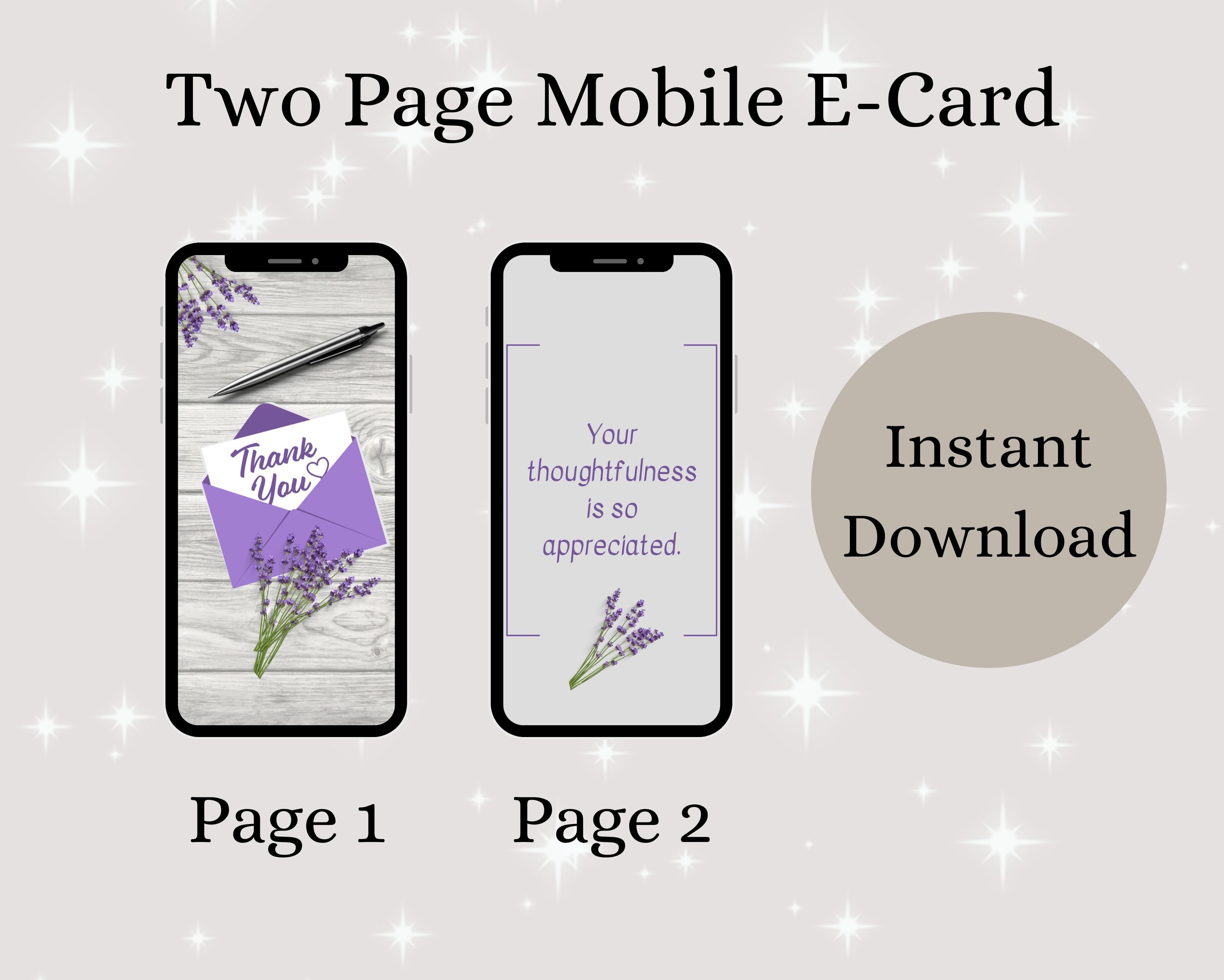 Thank You E-card, Thank You Card, Instant Download, Digital Card ...