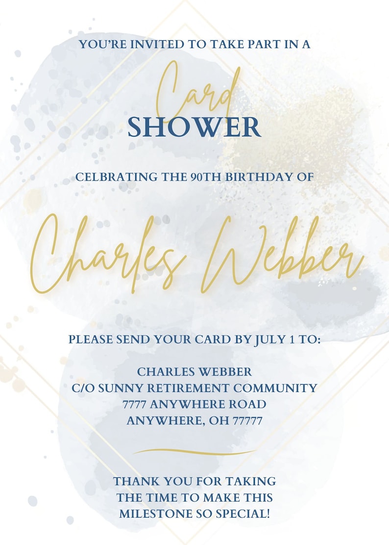 Birthday Card Shower, Milestone Card Shower, Card Shower, Birthday by ...