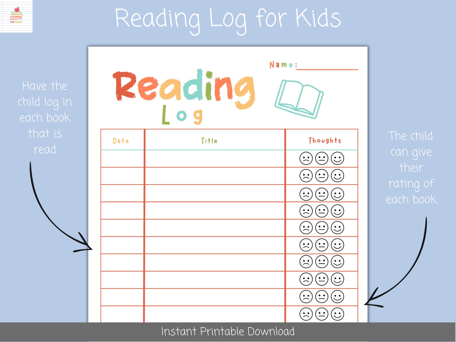Printable Kids Reading Log Reading Tracker Book Log - Etsy Canada