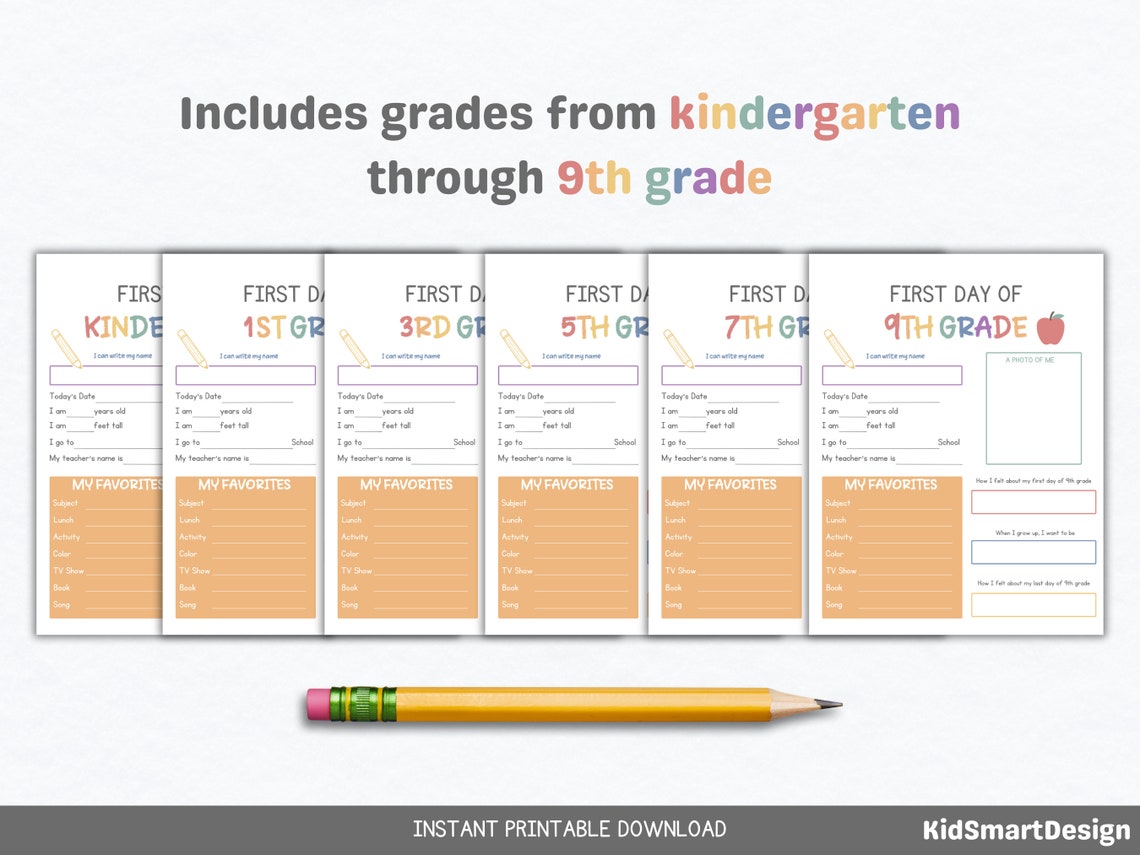 Back to School Printable First Day of School Questionnaire - Etsy