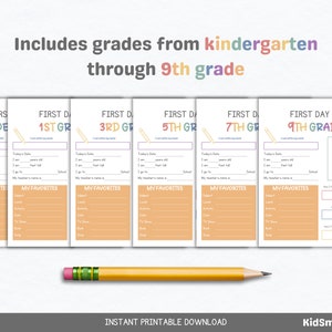 Back to School Printable First Day of School Questionnaire - Etsy