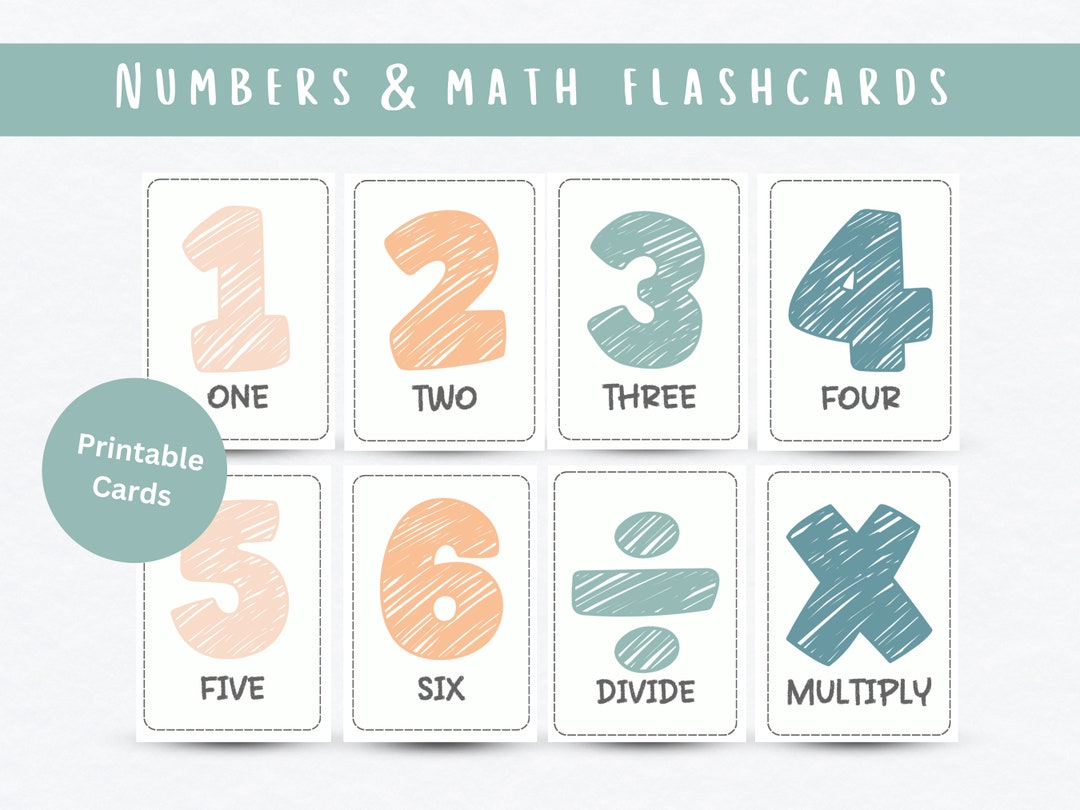 Number Flash Cards Math Flashcards Counting Flash Cards - Etsy