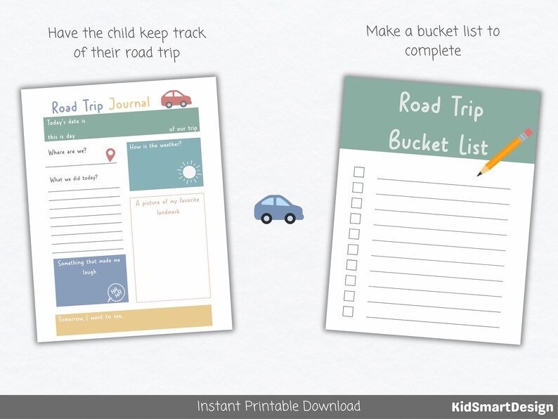 Road Trip Activity Booklet Travel Activity Pack Printable Car Games ...