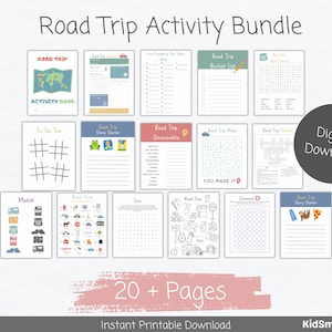 Road Trip Activity Booklet Travel Activity Pack Printable Car Games ...