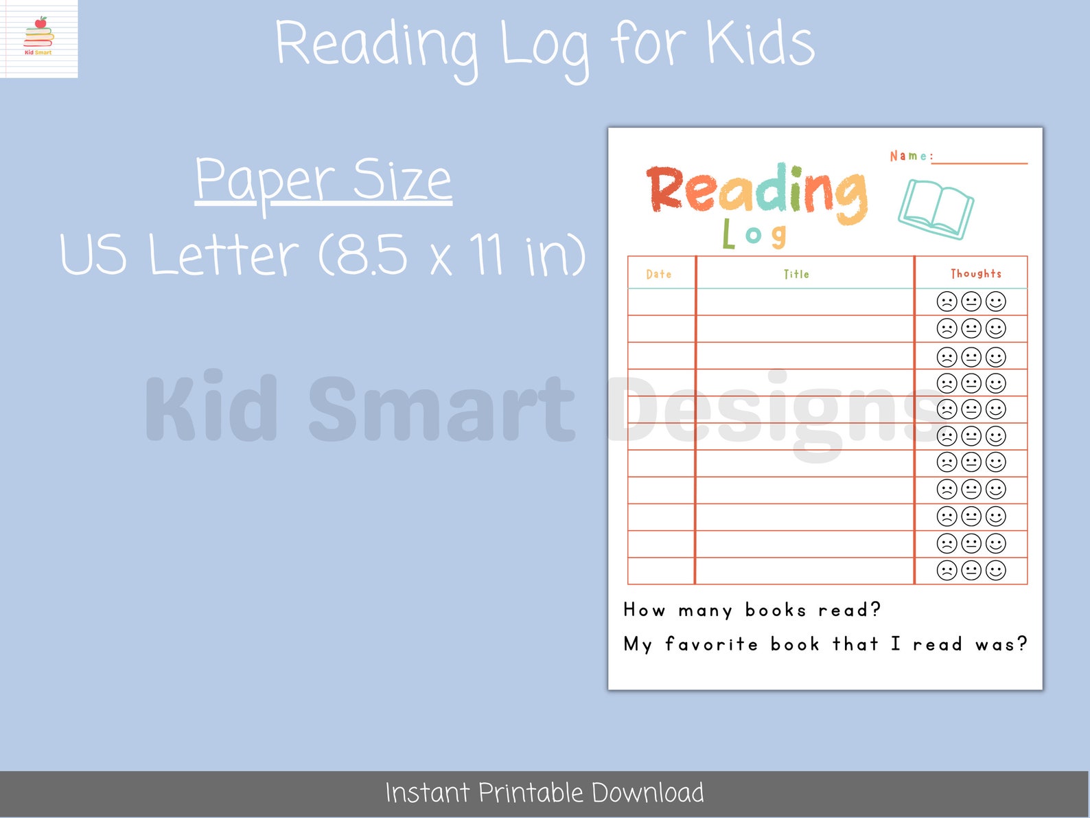 Printable Kids Reading Log Reading Tracker Book Log - Etsy Canada
