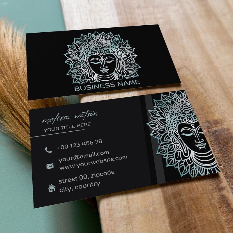Lotus Business Card Template - Etsy