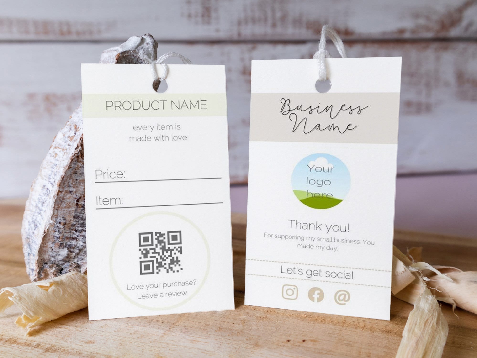 Pastel Pink Editable Price Tag Canva Template With Logo Business ...