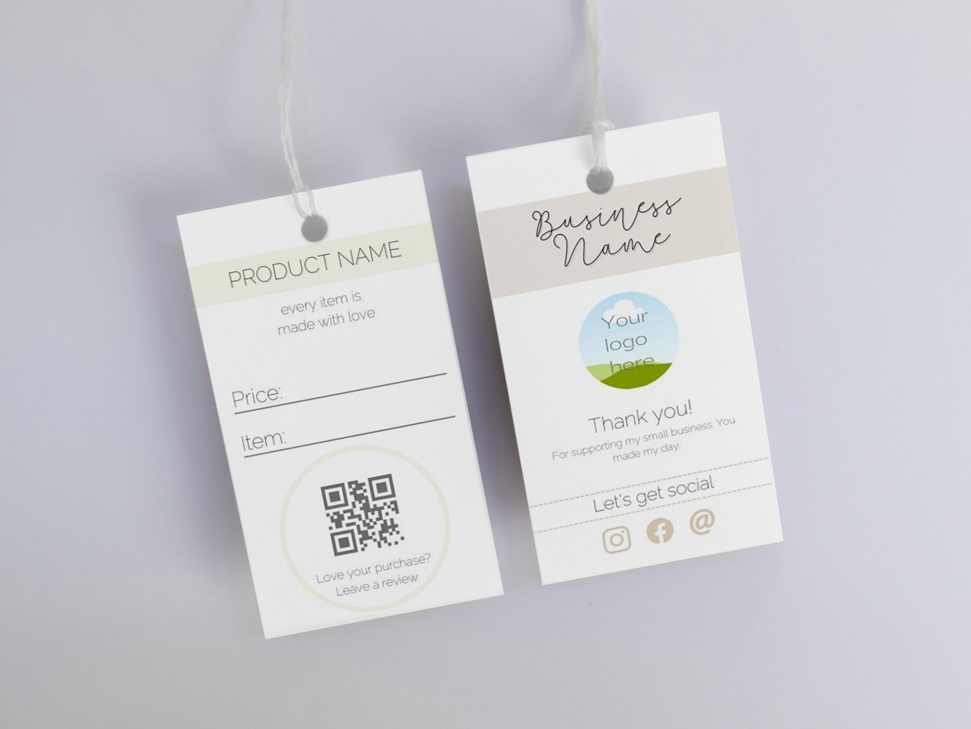 Pastel Pink Editable Price Tag Canva Template With Logo Business ...