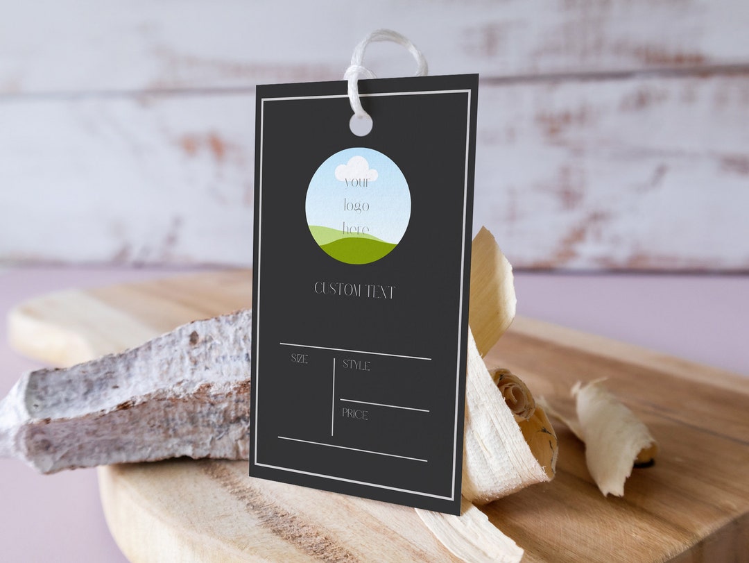 Modern Black Editable Price Tag Canva Template With Logo Business ...