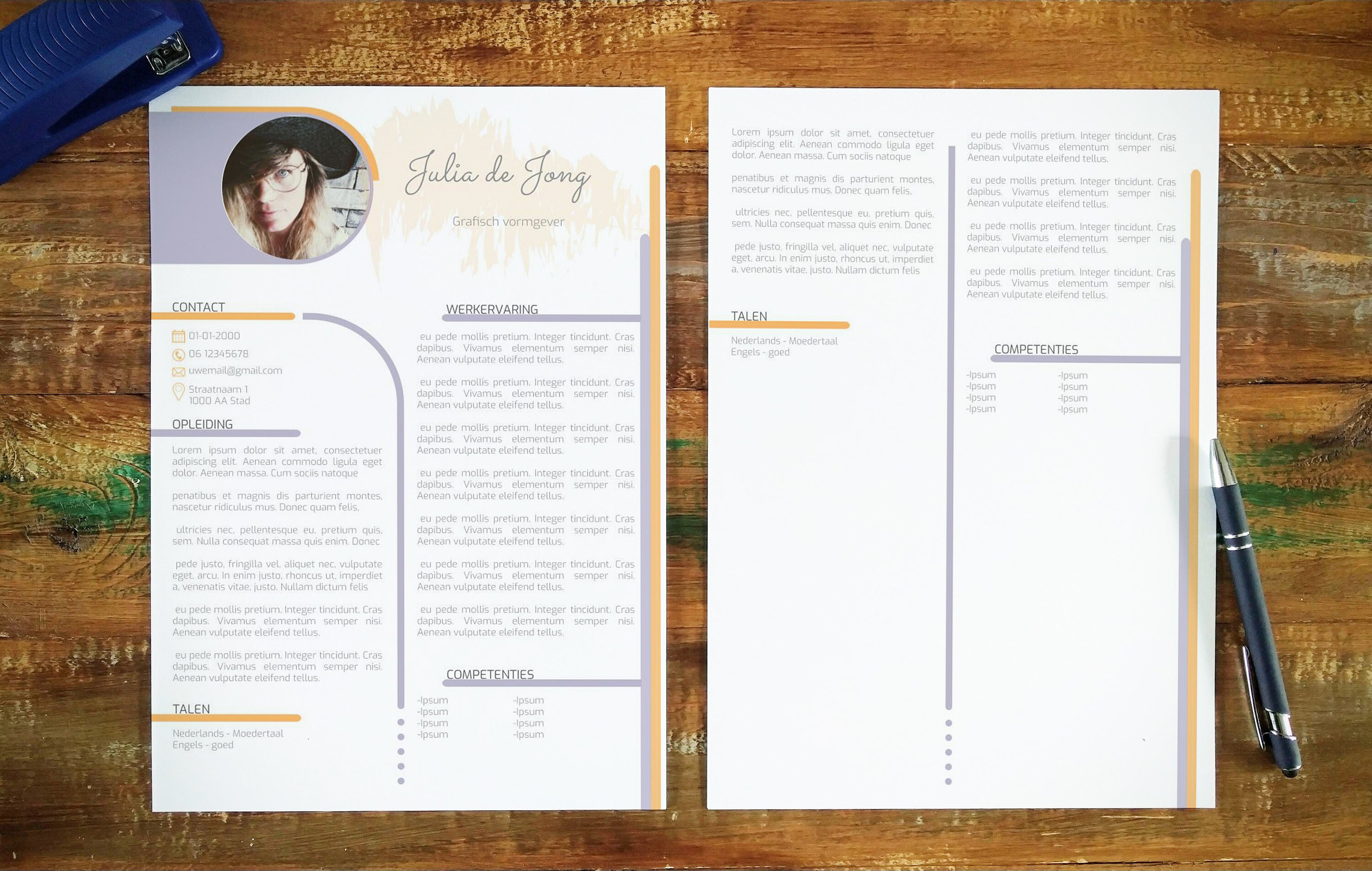 CV Template Creatief Canva Ontwerp CV Sjabloon Makkelijk Template Cv Google Docs Digitale ...