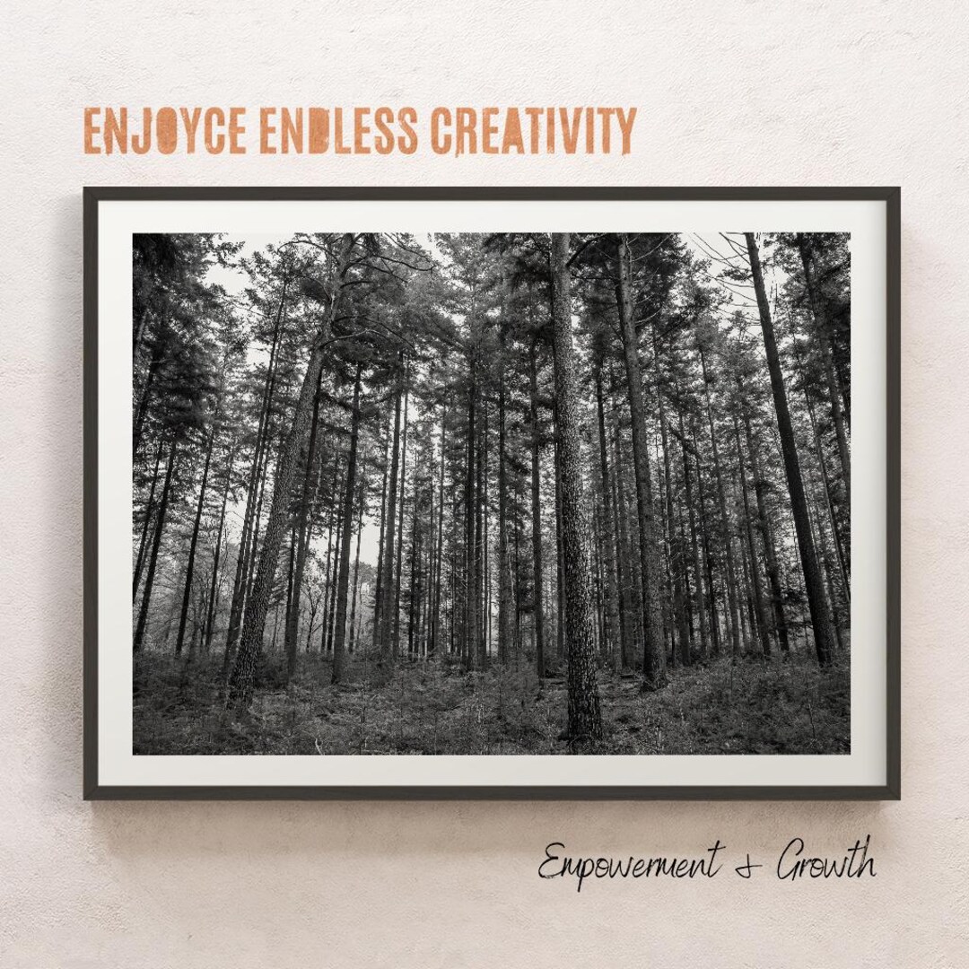 Tall Trees Black and White Photography – Forest Fine Art Print for ...