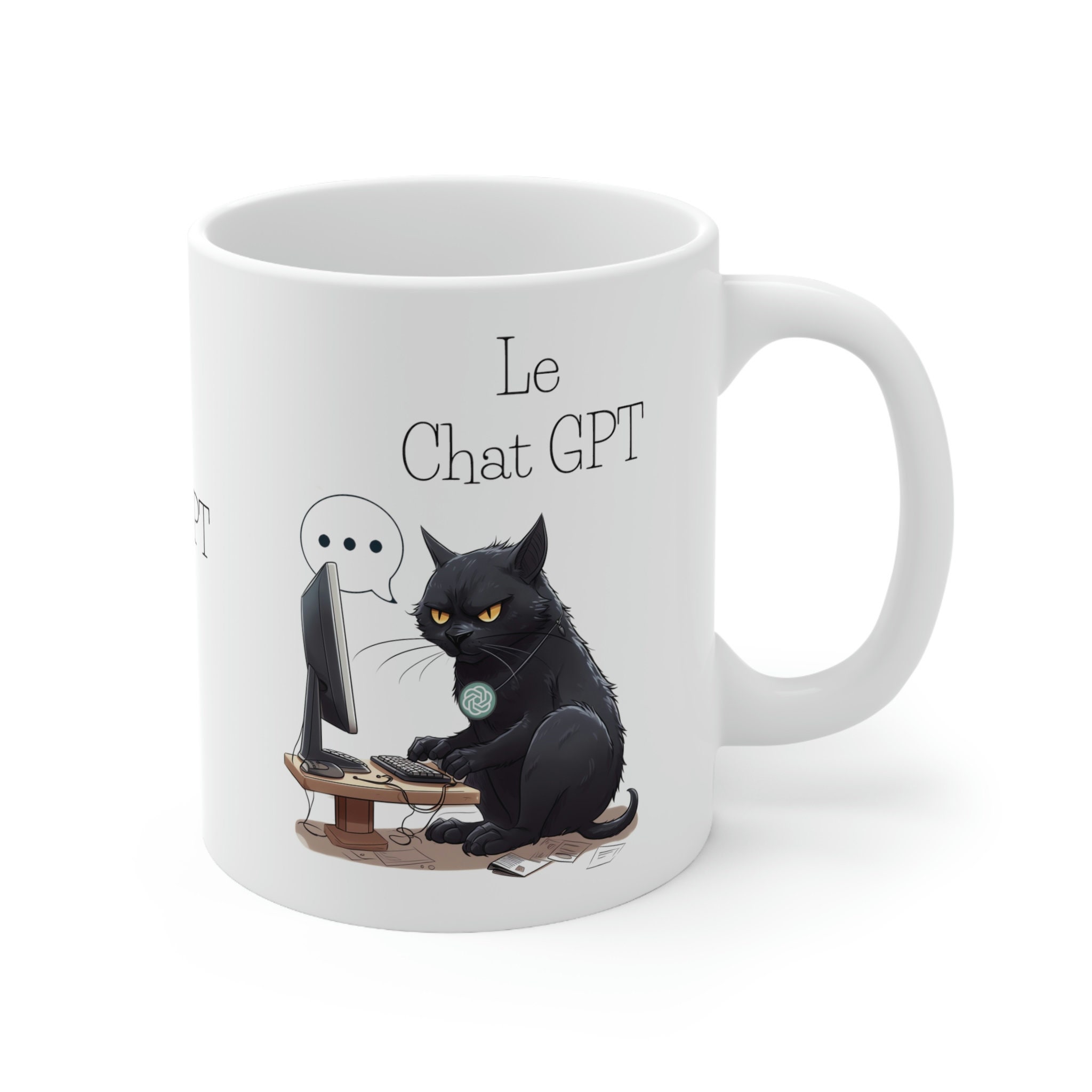 Le Chat GPT: Coffee Mug With an Ai-powered Kitty Design for Tech ...