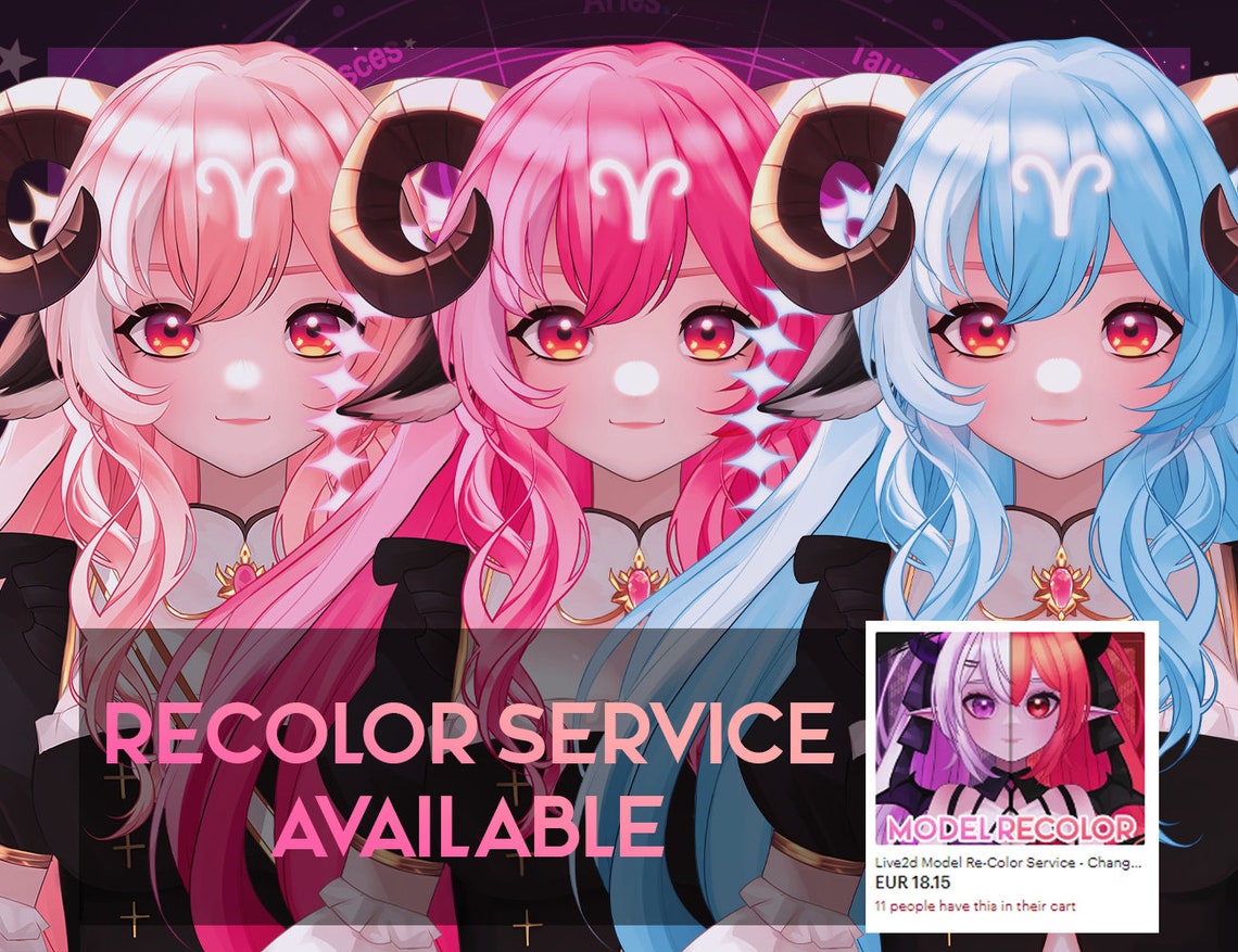 Live2d Vtuber Model for Commercial Use Aries the Zodiac - Etsy UK