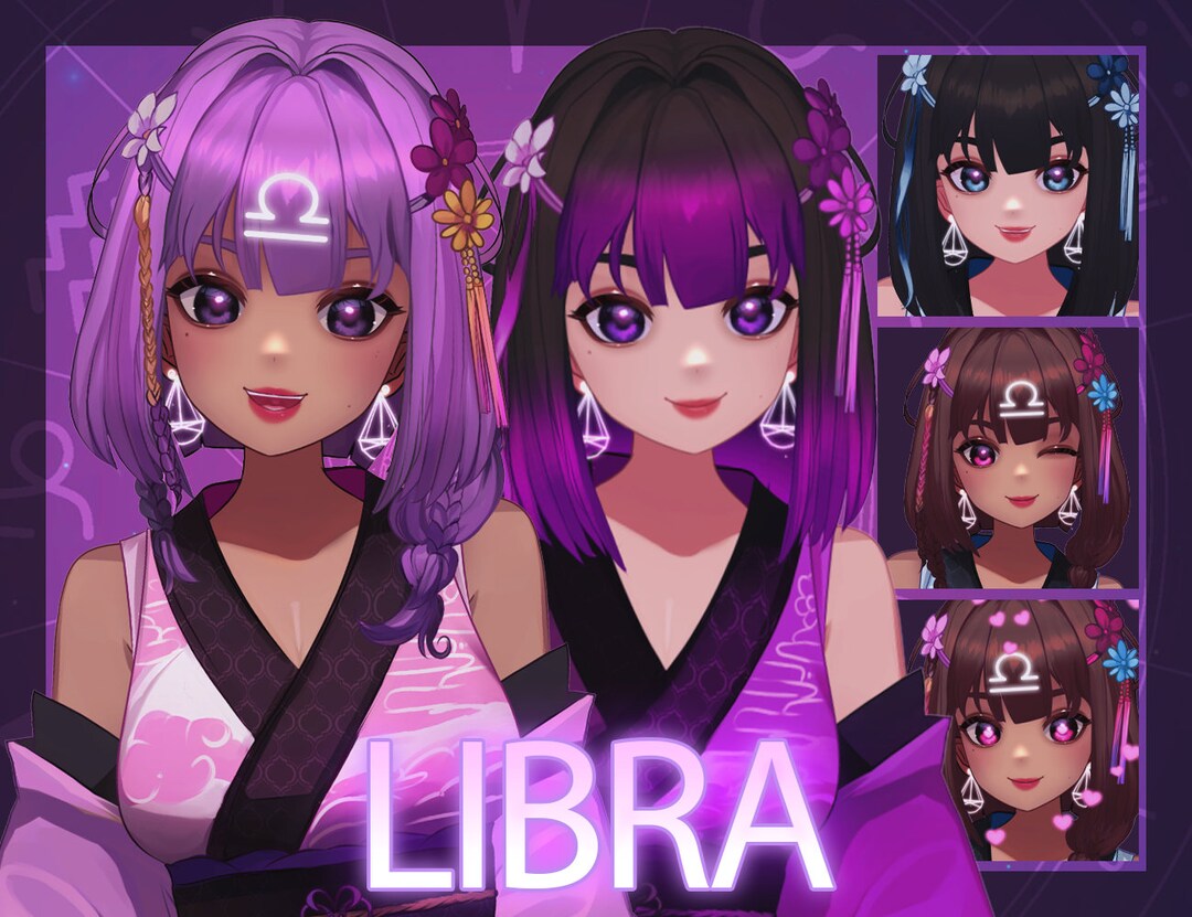 Live2d Vtuber Model for Commercial Use! Libra the Zodiac Vtuber (ready ...
