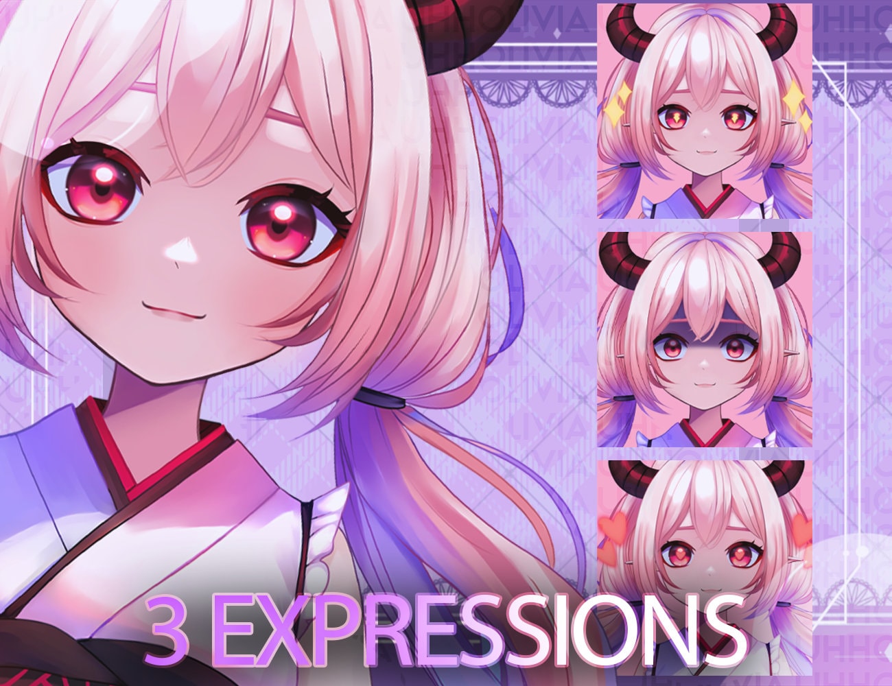 Live2d Vtuber Model for Commercial Use Oni the Succubus - Etsy Australia