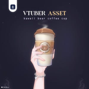 Rigged Vtuber Asset Kawaii Bear Animated Coffee Cup 3 Extra Color ...