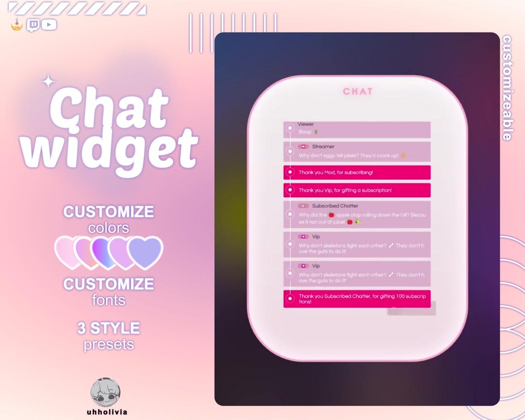 Free-ish for a Limited Time!) Customizable Chat Widget - Modular Chat Widget + Chat Box - Etsy