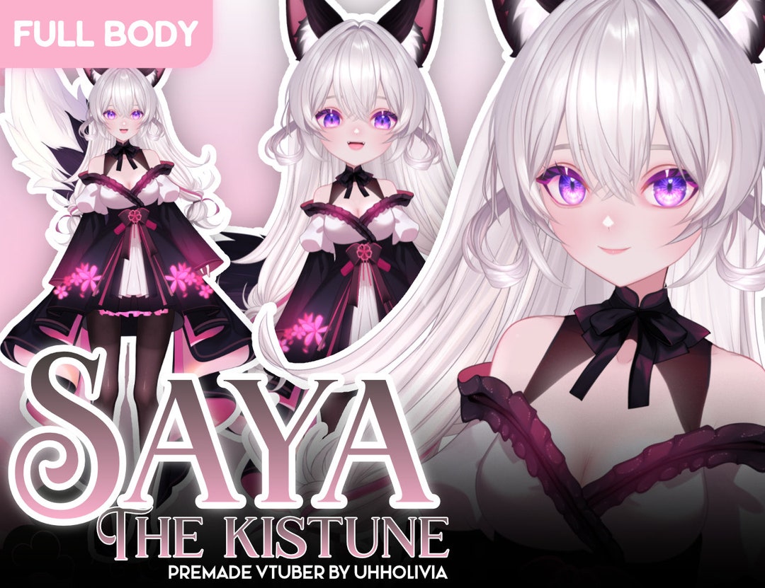 Saya the Kistune Vtuber! - Vtube Studio Premade Model (fully Rigged) | Full Body - Etsy
