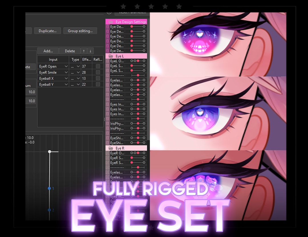 Drag-n-drop Fully Customizable Rigged Eye Set for Live2d! - Vtuber ...