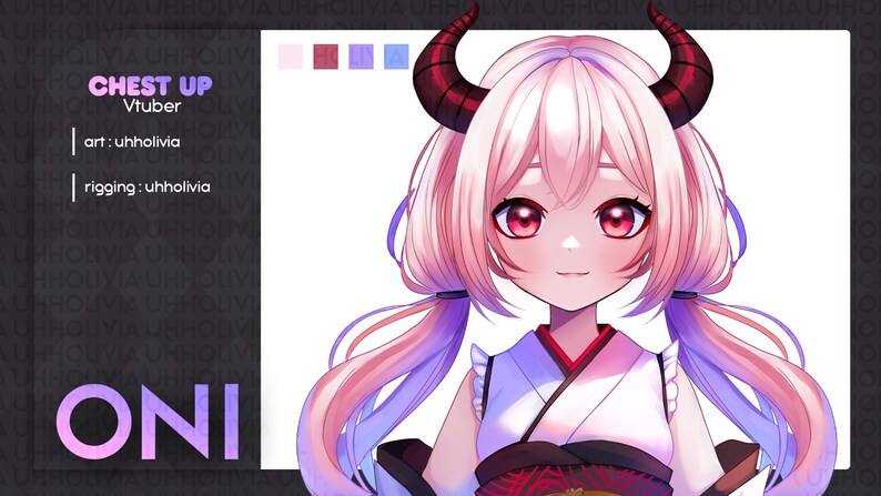 Live2d Vtuber Model for Commercial Use Oni the Succubus - Etsy