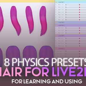 Live2d Hair Physics Presets | 8 Presets for Straight Hair | for ...