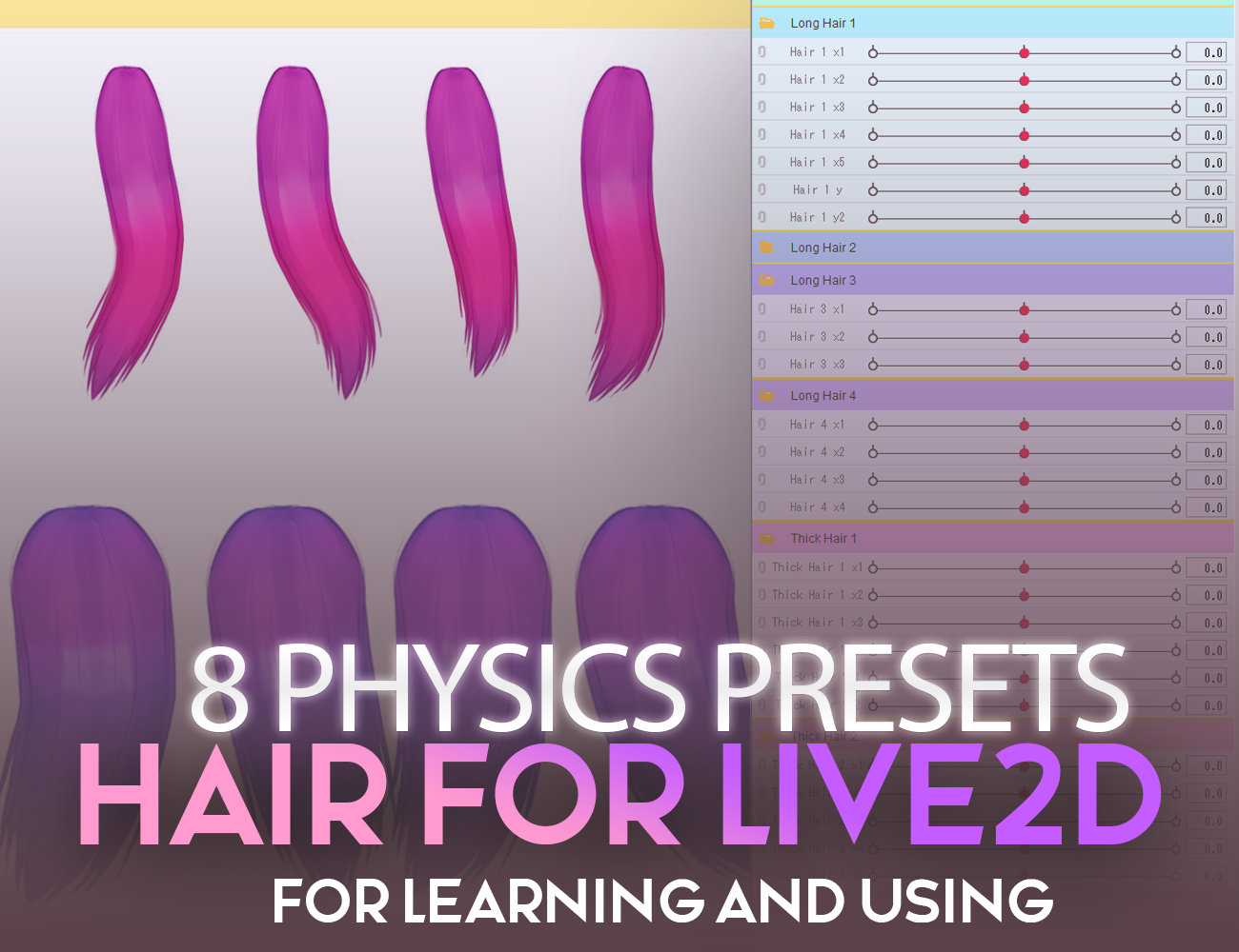 Live2d Hair Physics Presets 8 Presets for Straight Hair - Etsy Australia
