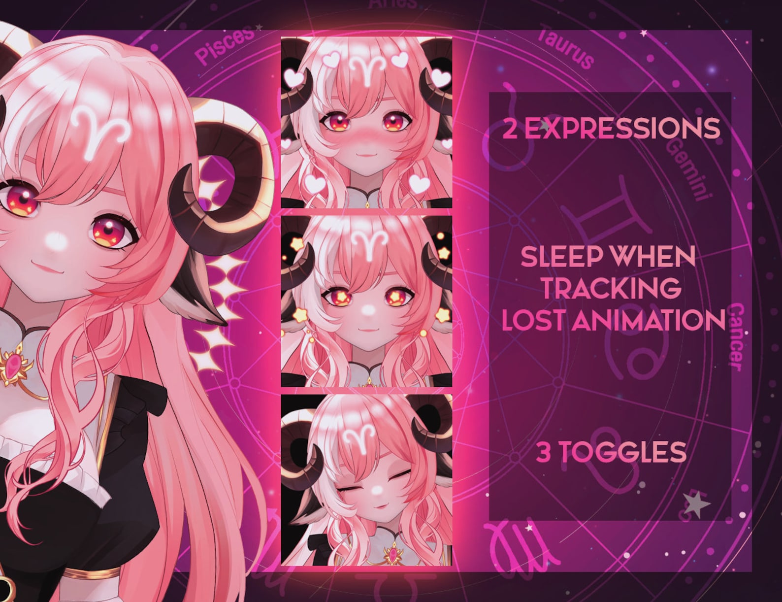 Live2d Vtuber Model for Commercial Use Aries the Zodiac - Etsy UK