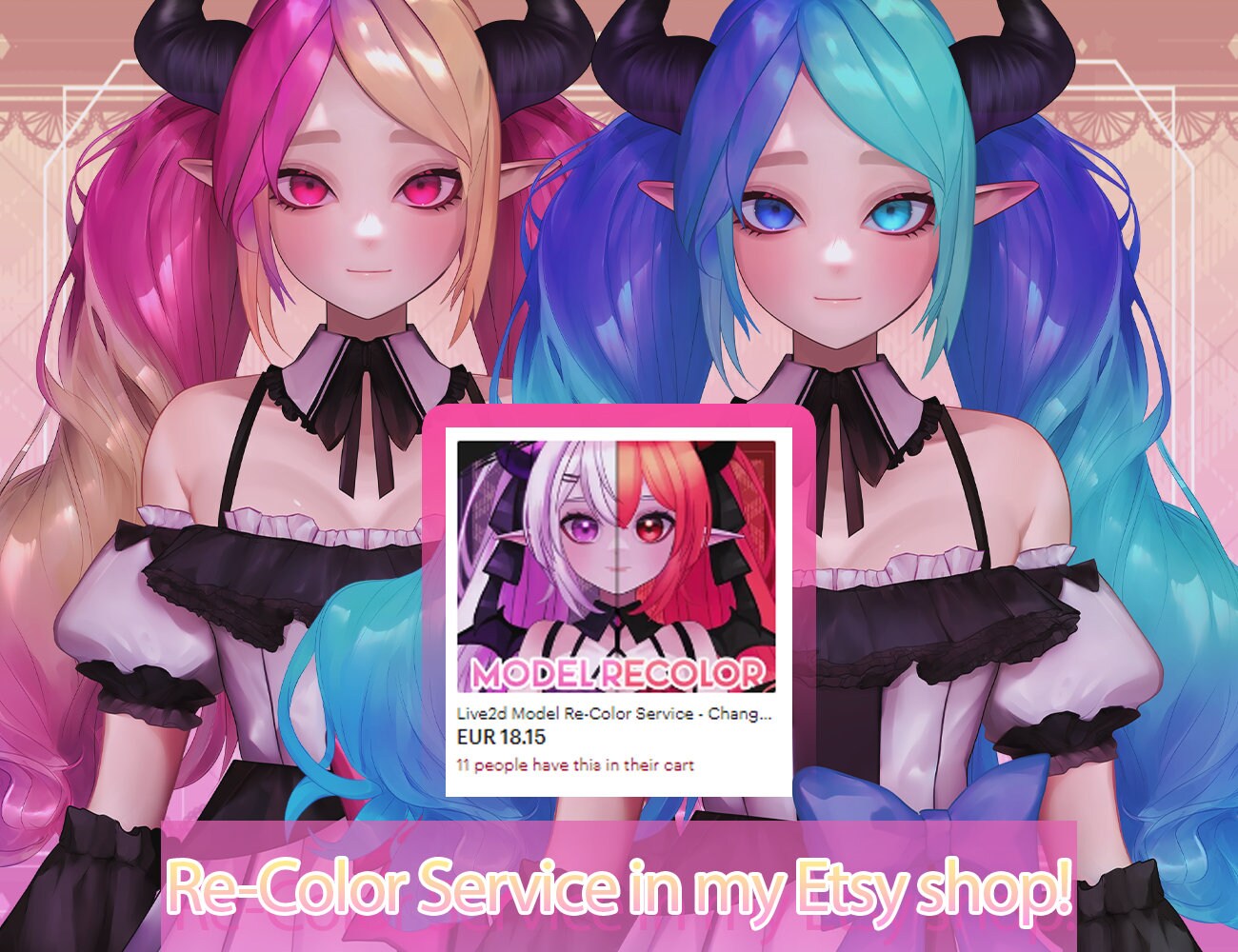 Live2d Vtuber Model for Commercial Use Onea the Succubus - Etsy Australia