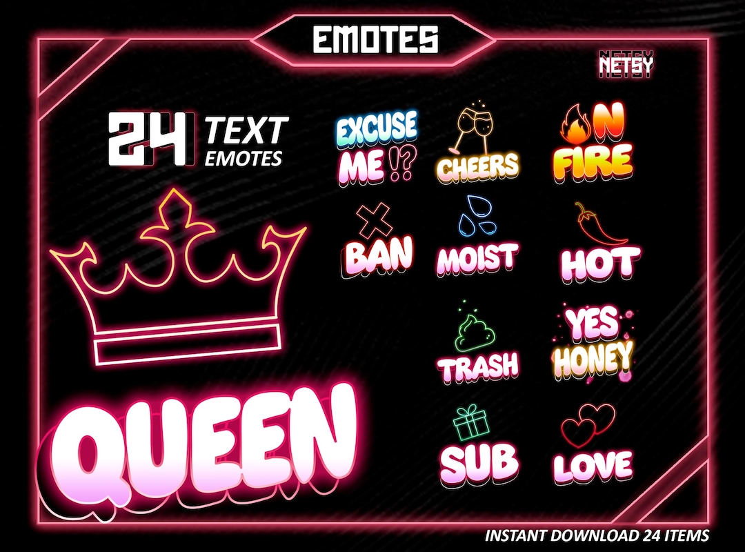Text Emotes, Twitch Emotes, Neon Emotes, Icon Emotes, Kick Emotes, Hi ...