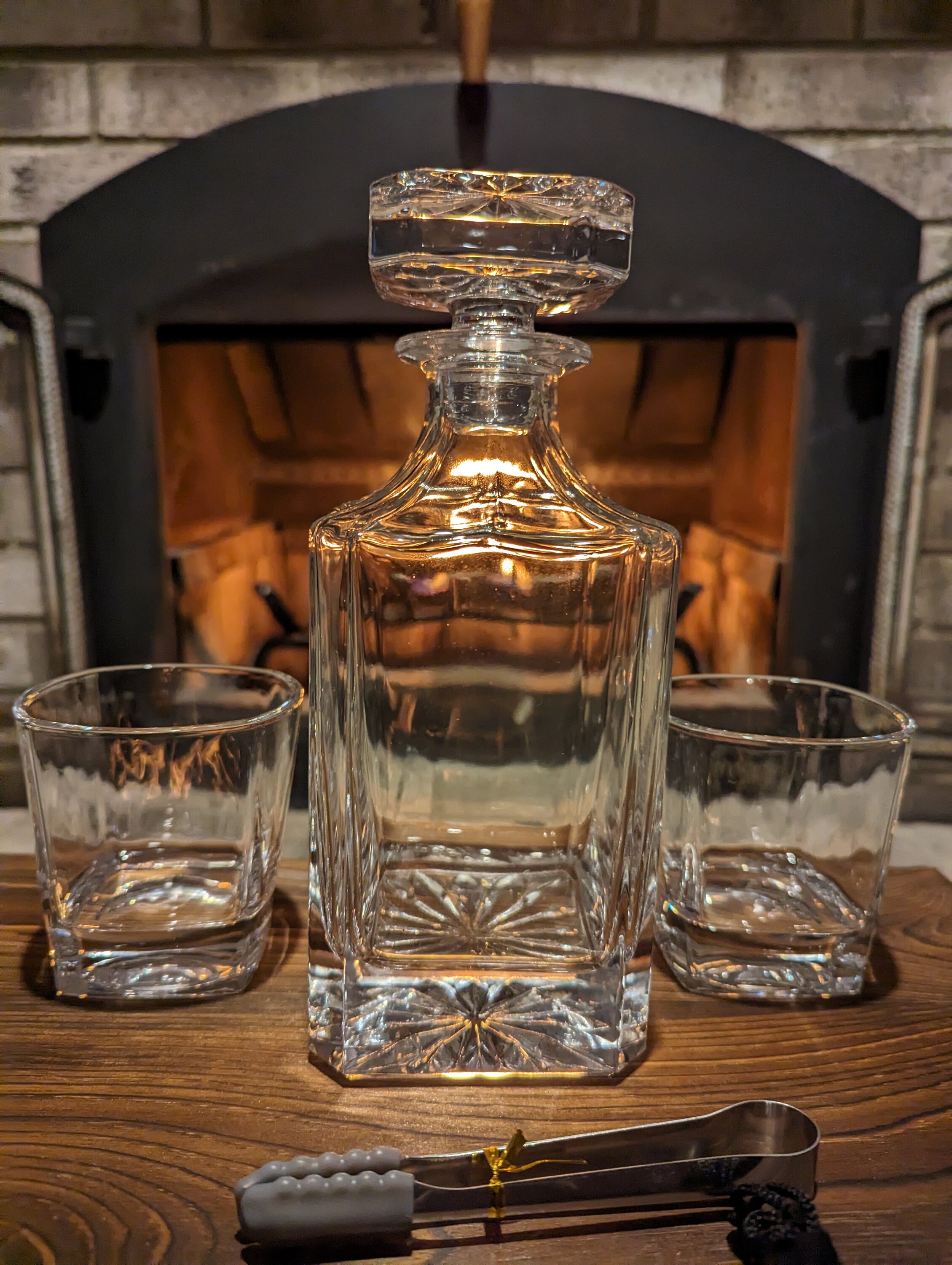 Personalized Whiskey Box Set With Decanter, 4 Glasses, Rocks, and Tongs ...