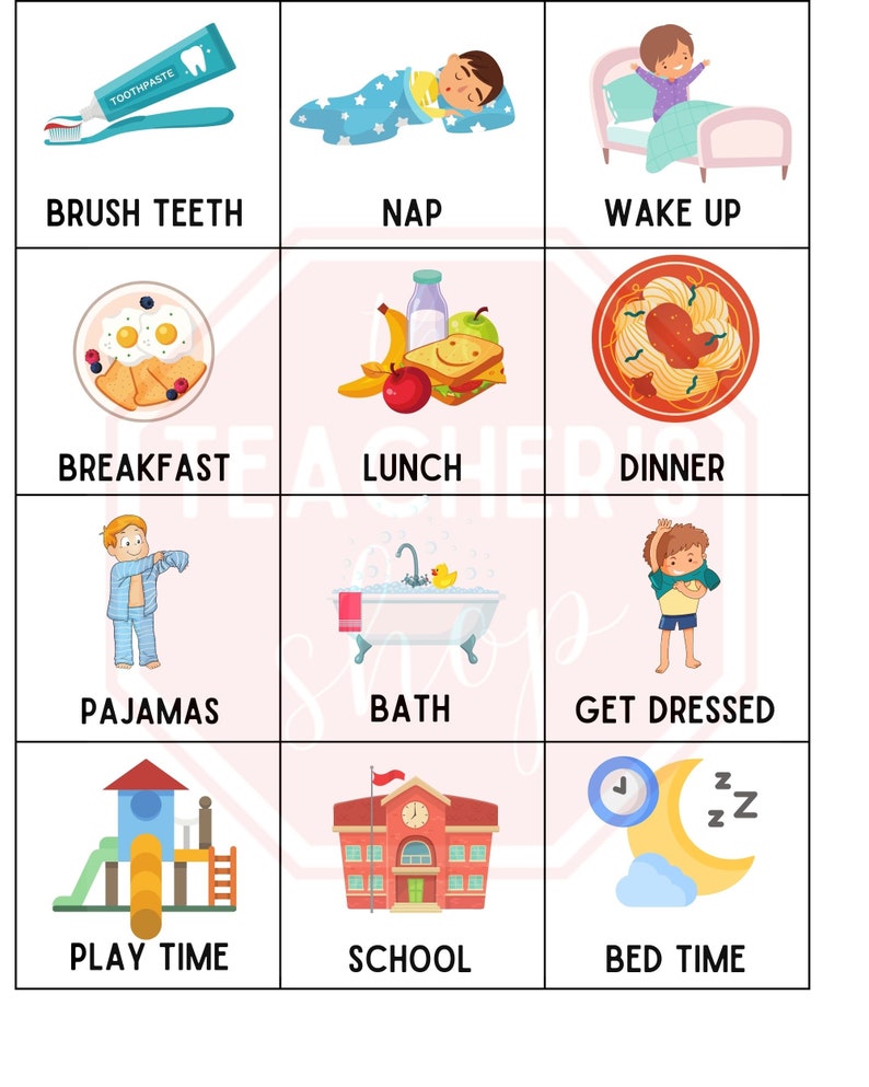 Editable Visual Schedule-individual-class-home - Etsy