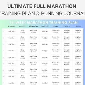 16-week Marathon Training Plan and Journal | Run Faster and Stronger ...