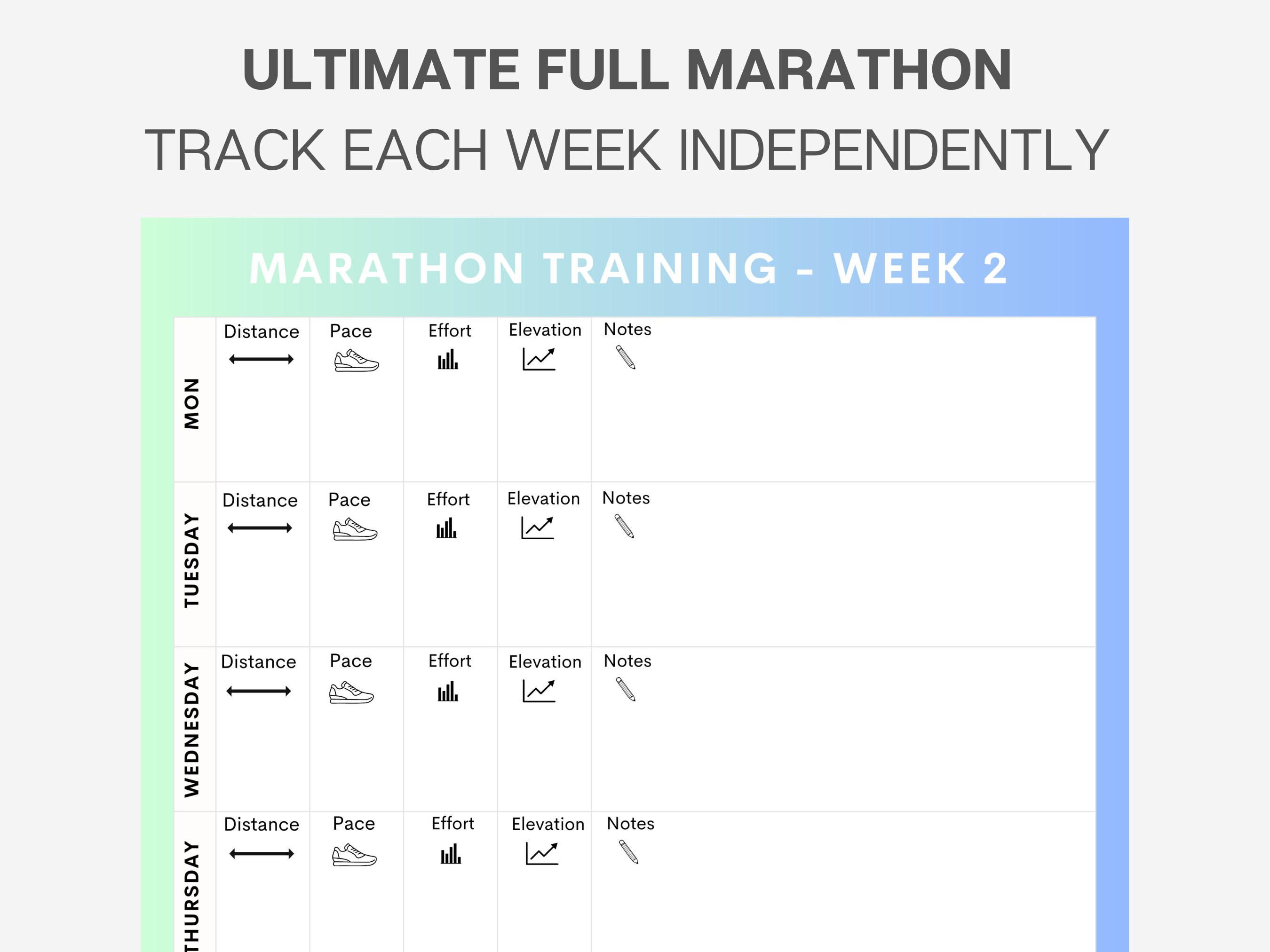 16-week Marathon Training Plan and Journal | Run Faster and Stronger ...