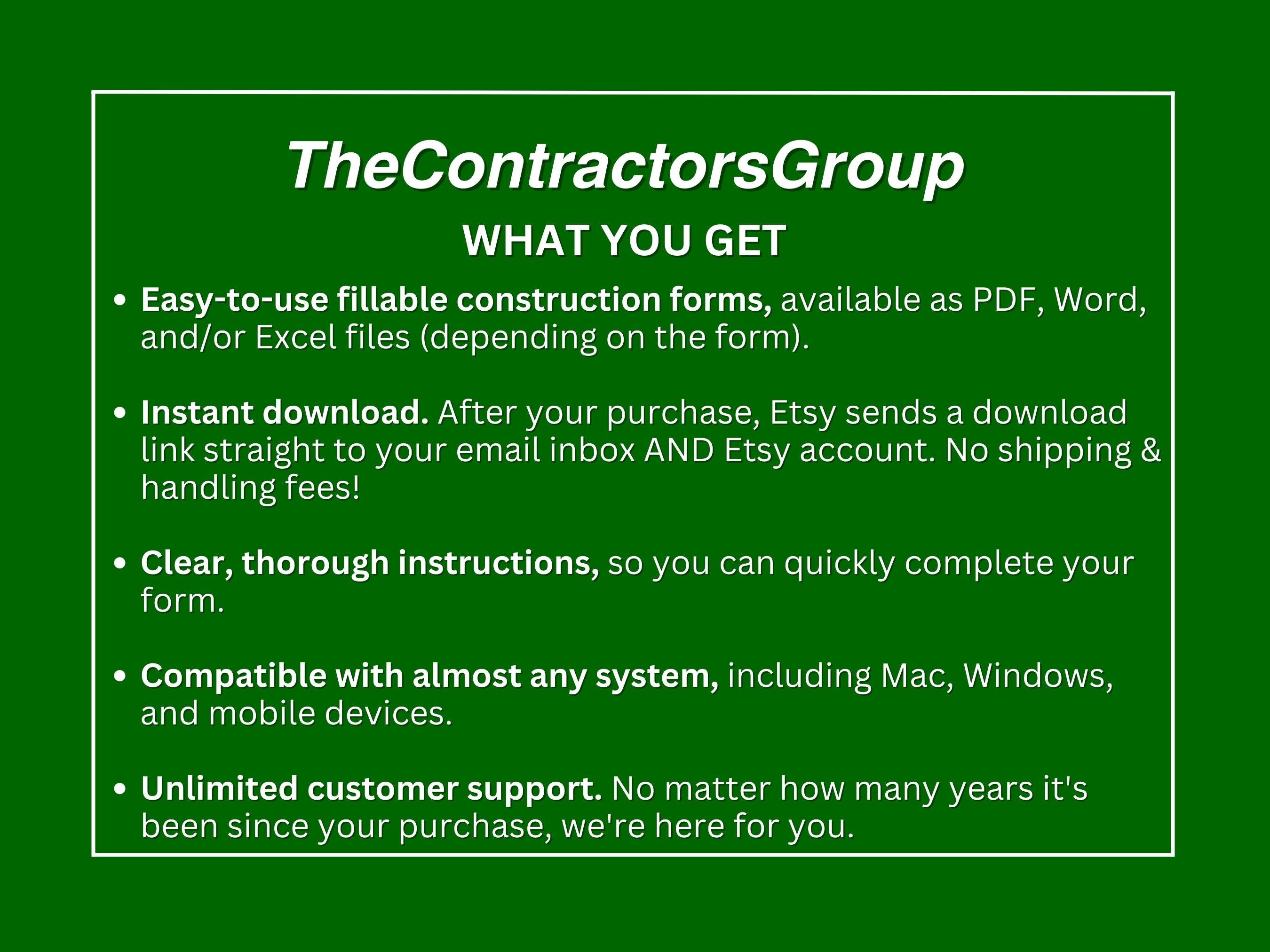 Change Order Form Templates W/ Editable Terms and Conditions With ...