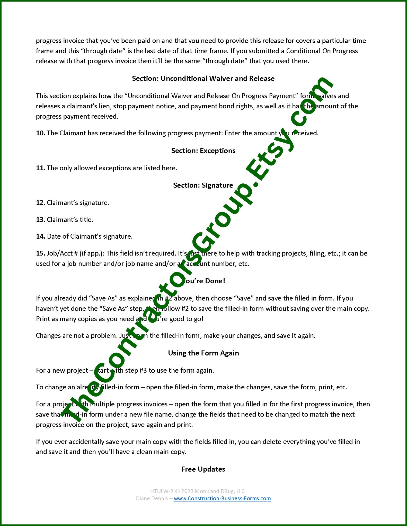 Unconditional Progress Waiver and Release California Form for ...