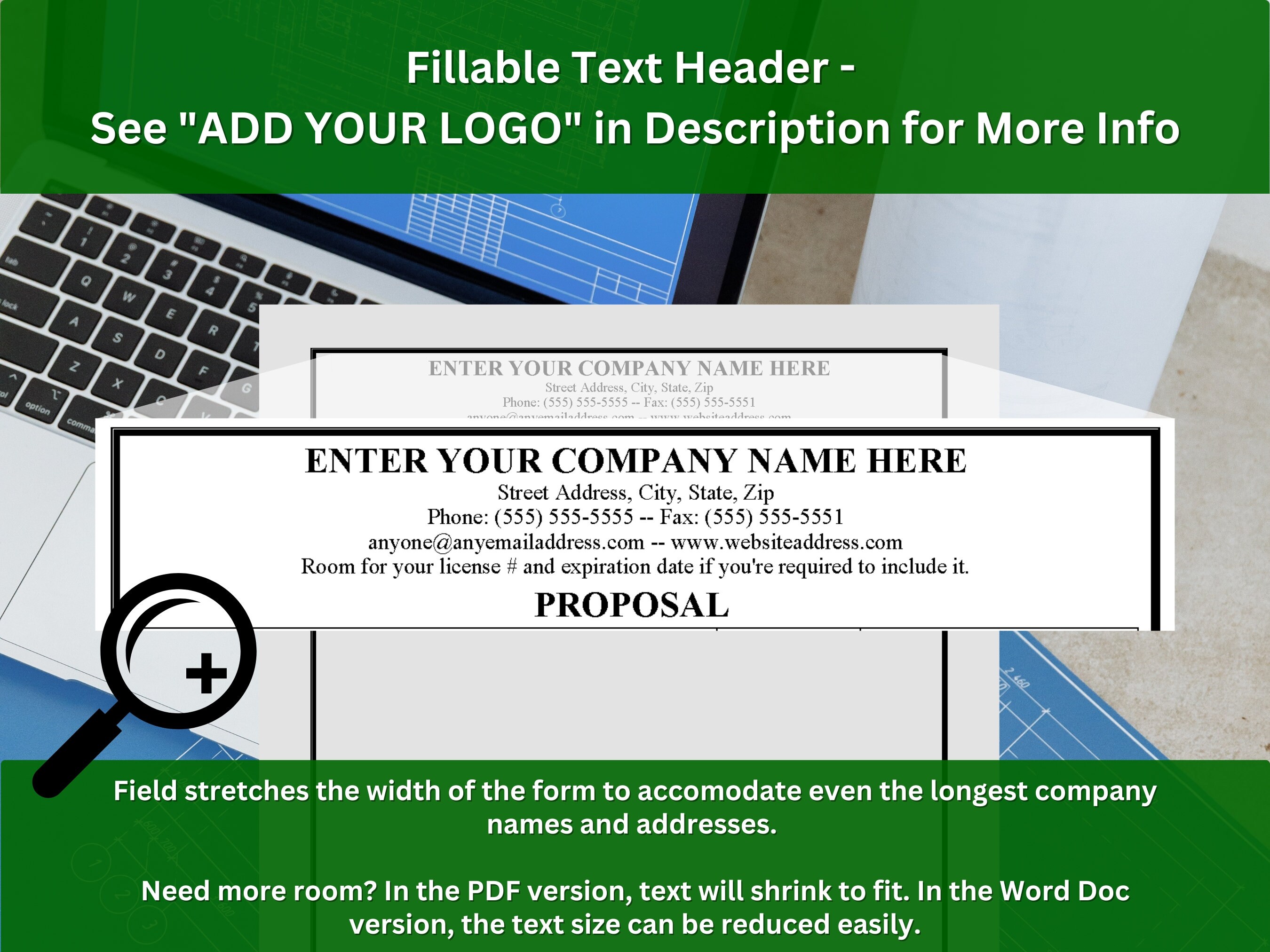 Proposal Bid Form Template W/ Fillable Terms & Conditions - Style #6 ...