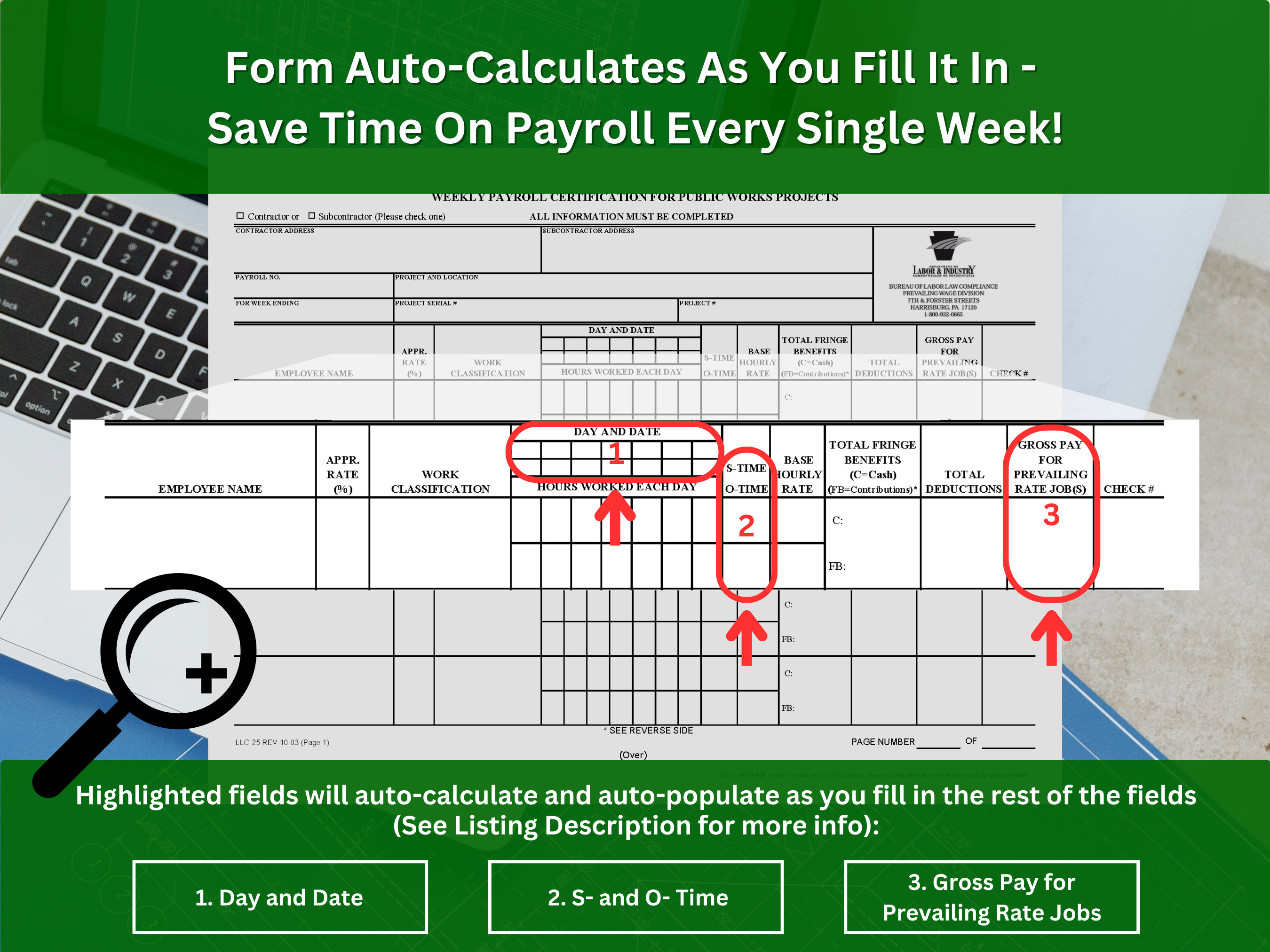LLC-25 Pennsylvania Weekly Payroll Certification for Public Works ...
