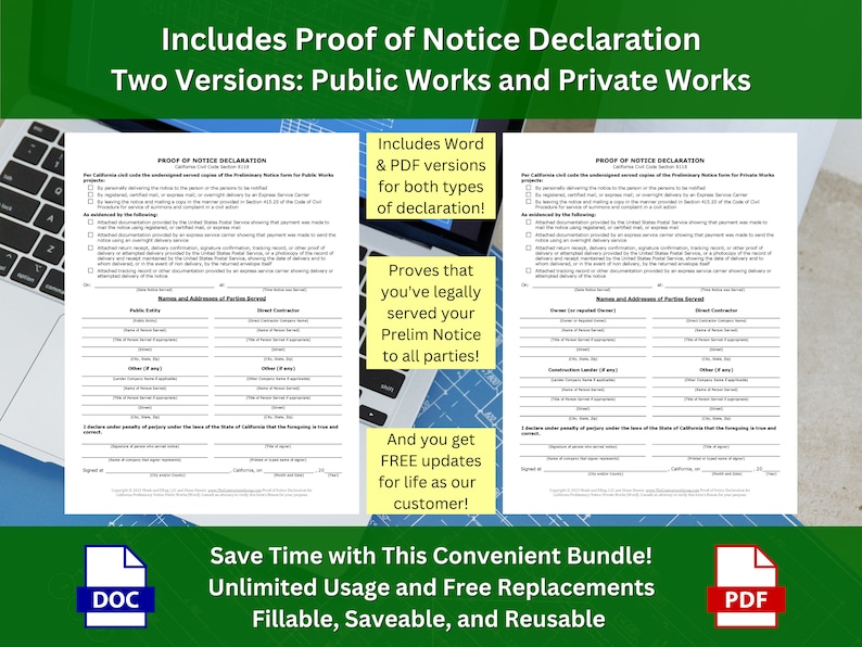 California (20-day) Preliminary Notice Forms: Private and Public Works ...