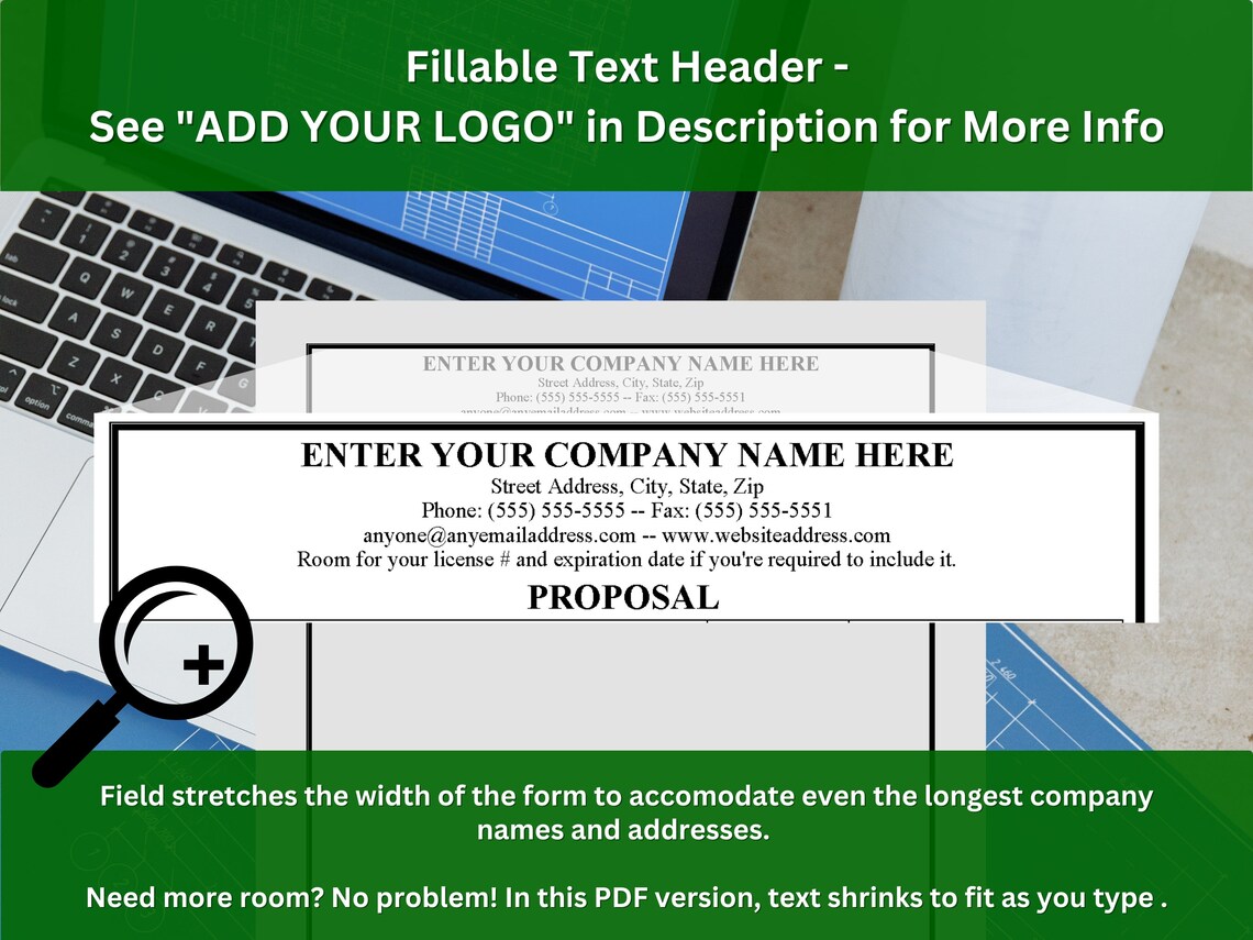 Proposal Bid Form Template W/ Fully Editable Standard Terms ...