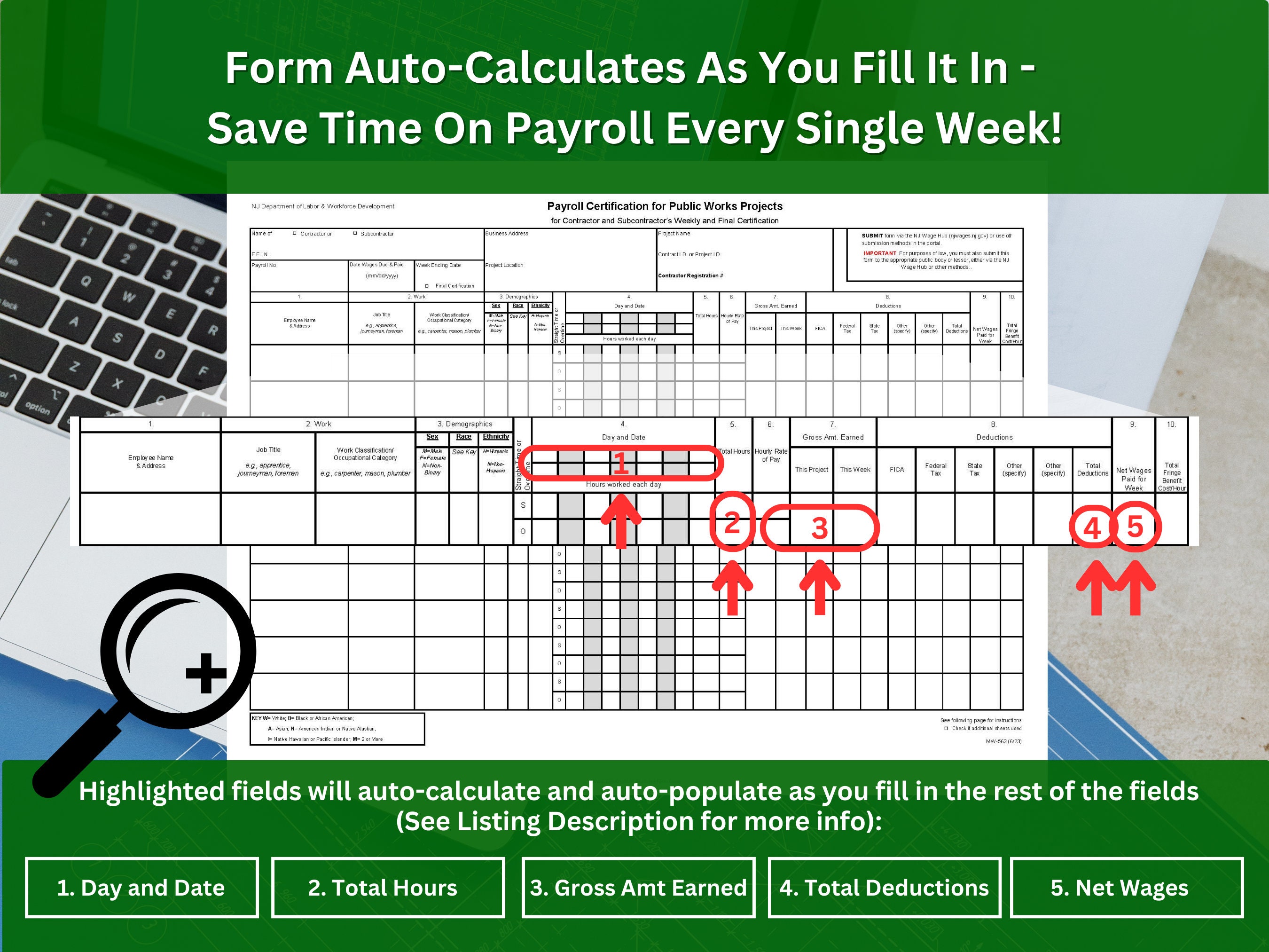 MW-562 Payroll Certification for Public Works Projects in New Jersey ...