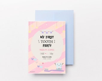 Dentist Party Birthday Invitation, Tooth Party, Tooth Fairy, Digital ...