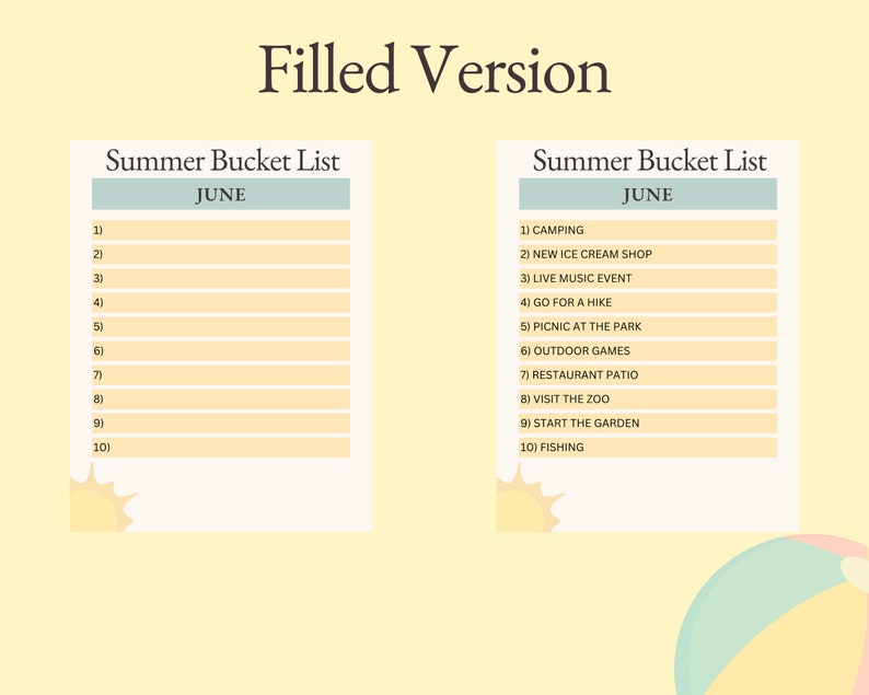 Summer Bucket List Printable, Summer Break Bucket List, Summer ...