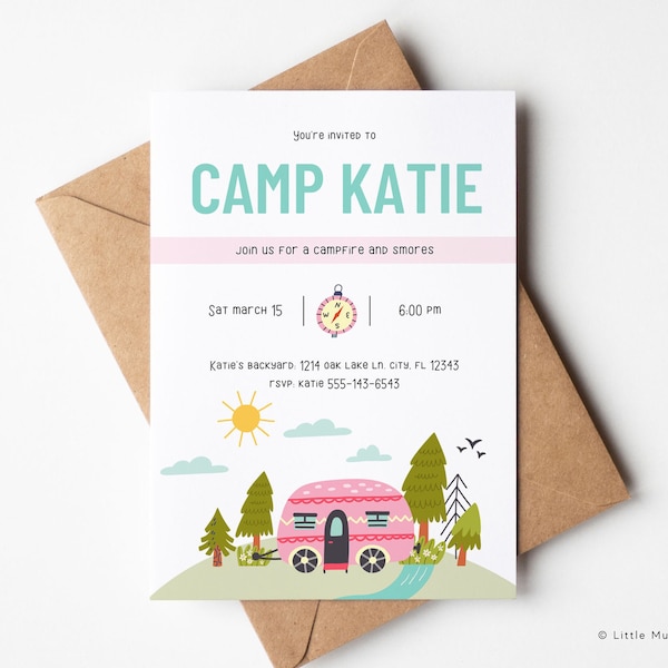 Camping Invitations - Etsy
