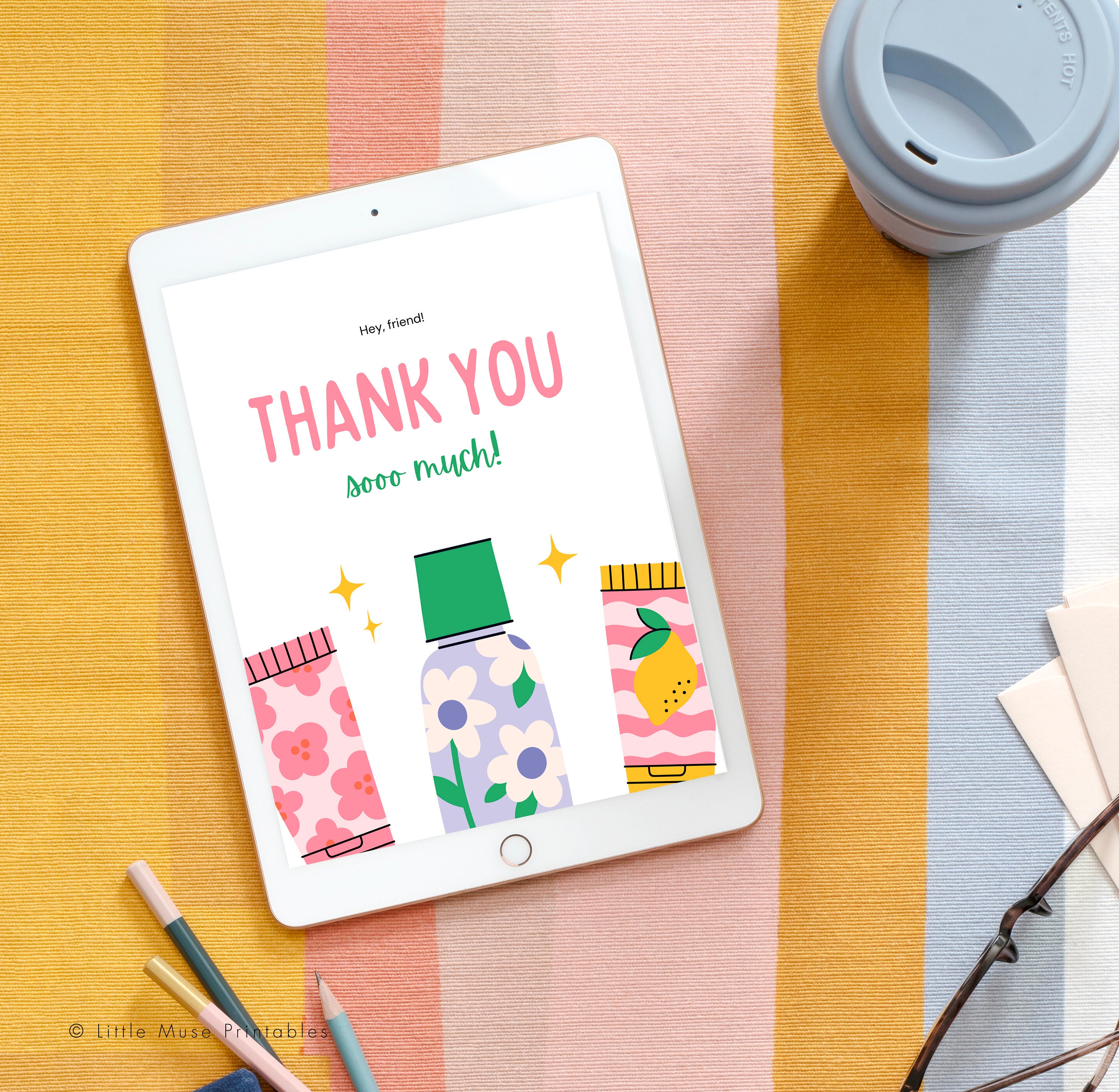 Pamper Party Thank You Card: Editable Kids Birthday (instant Download ...