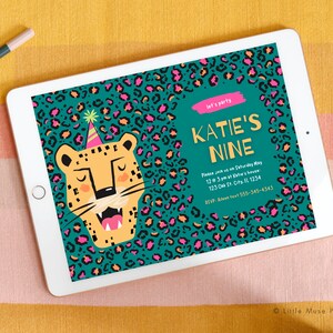 Printable Cheetah Birthday Party Invitation for Canva, Animal Print ...