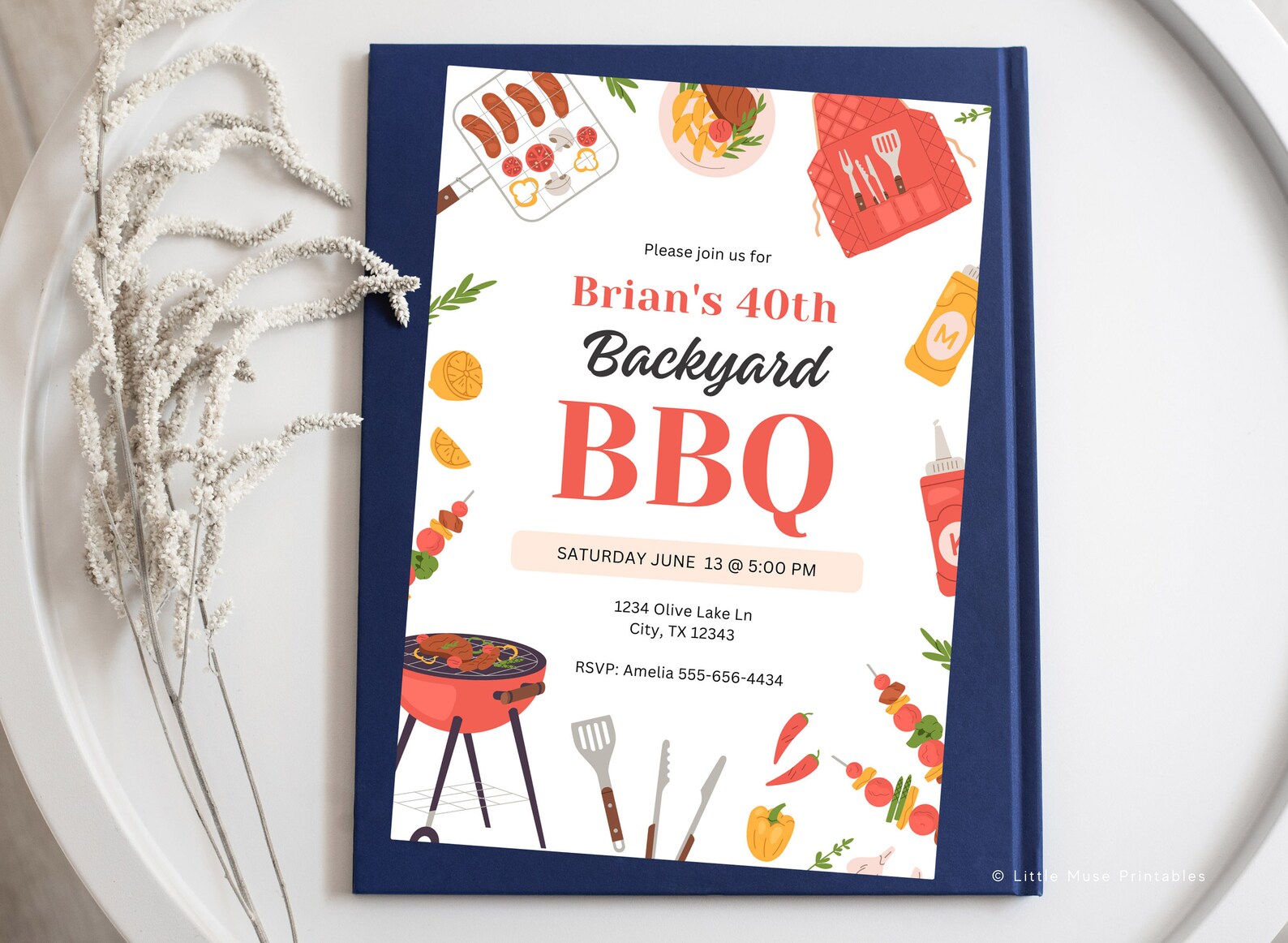 Editable BBQ Birthday Invitation Template, Barbeque Invitation ...