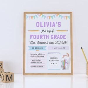 Editable First Day of School Sign: Canva Template (digital Download) - Etsy